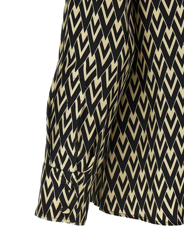 Valentino Garavani Silk "toute La V" Logo Print Shirt
