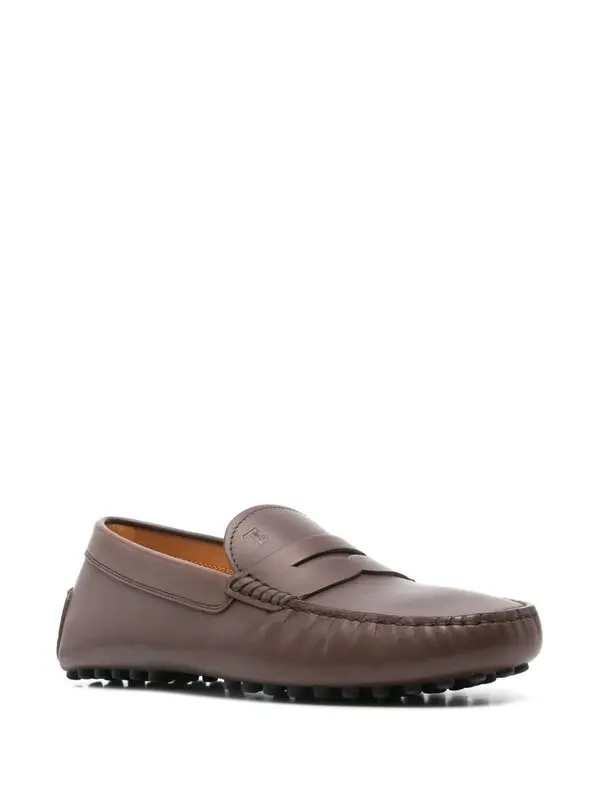 TOD'S Smooth Leather Gommino Driving Loafers - Brown