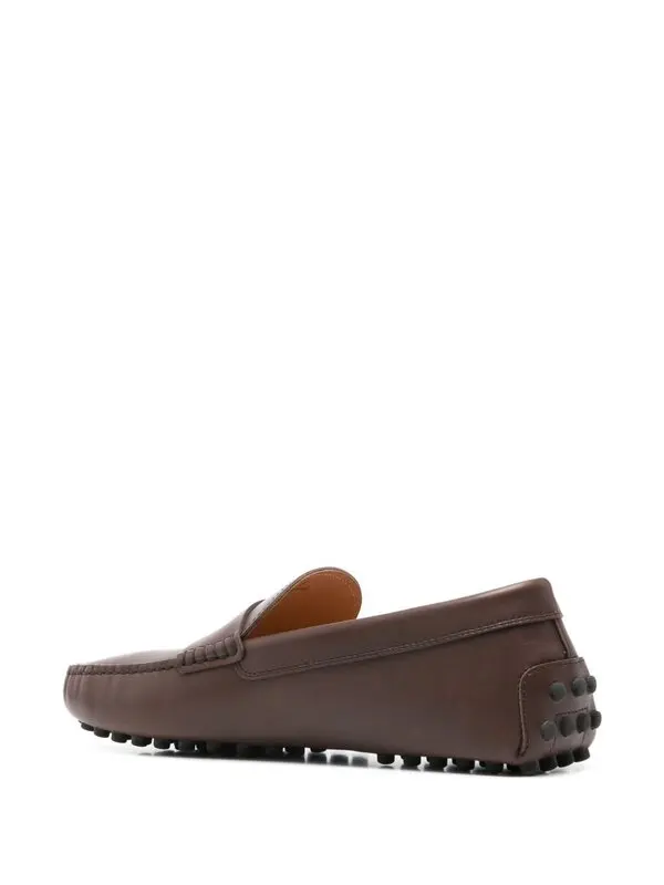 TOD'S Smooth Leather Gommino Driving Loafers - Brown