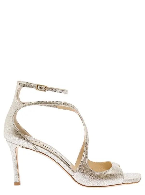 JIMMY CHOO Azia Glitter Leather Sandals - Multicolor