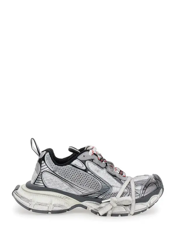 Balenciaga 3xl' Metallic Tech Fabric Sneakers - Gray