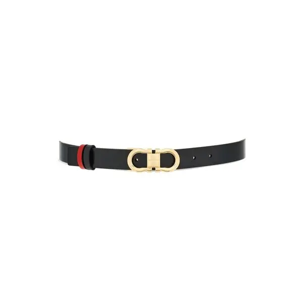 FERRAGAMO Gancini Buckle Two-tone Leather Belt