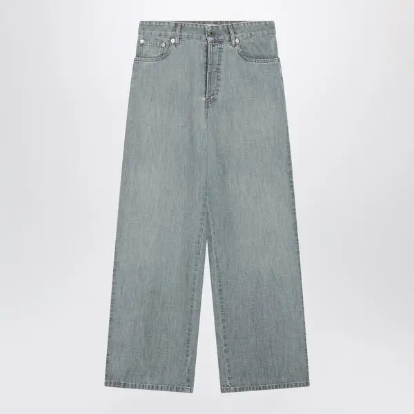 Miu Miu Light Wash Embroidered Logo Jeans