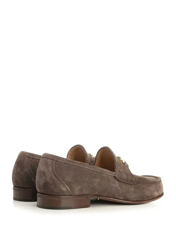 Valentino Garavani Vlogo Signature Suede Loafers - Gray