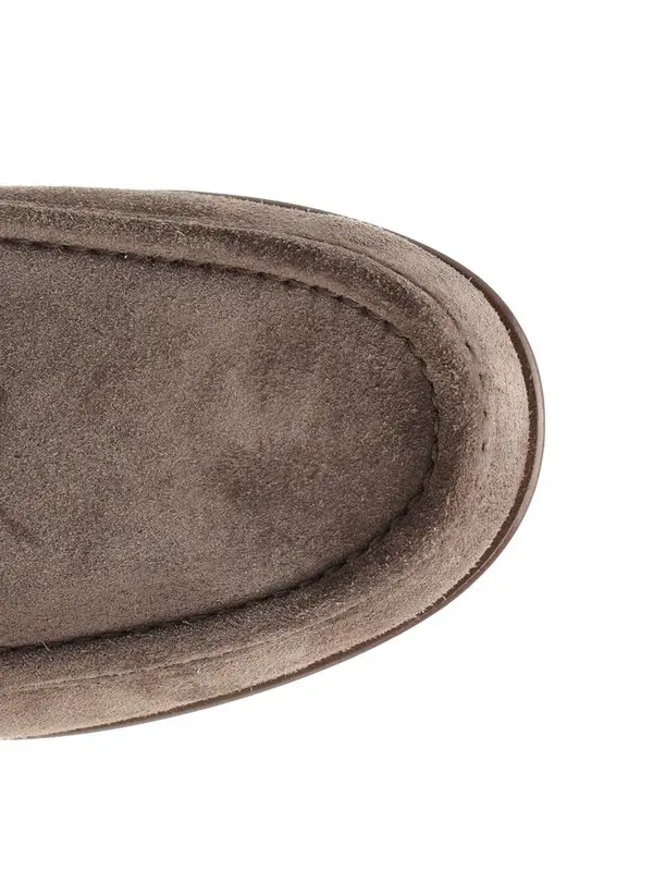 Valentino Garavani Vlogo Signature Suede Loafers - Gray