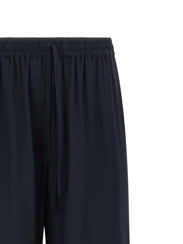 P.a.r.o.s.h Silk Wide-leg Pants With Drawstring Waist - Blue