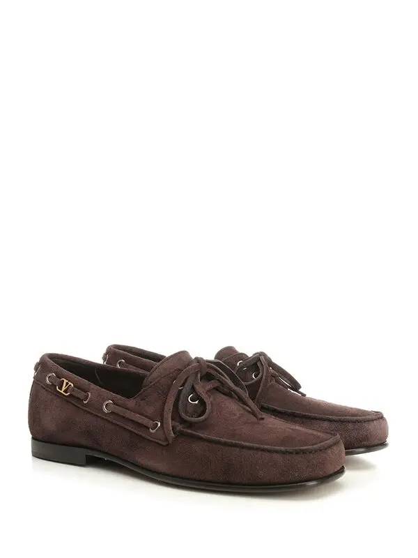 Valentino Garavani Suede Loafers With Metal Vlogo