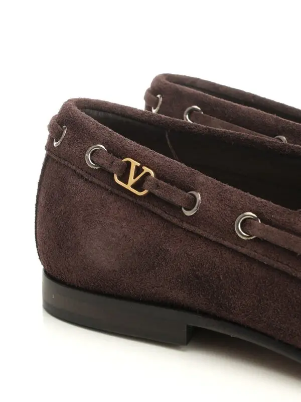 Valentino Garavani Suede Loafers With Metal Vlogo