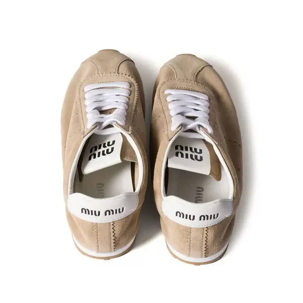 Miu Miu Suede Panel Trainers - Cream