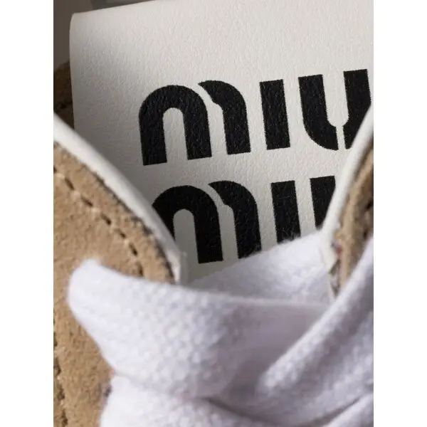 Miu Miu Suede Panel Trainers - Cream