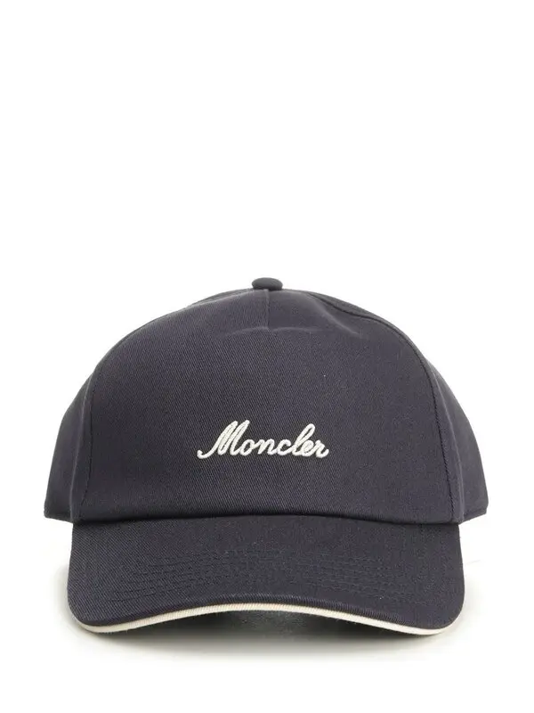 Moncler Baseball Cap With Embroidered Logo - Blue