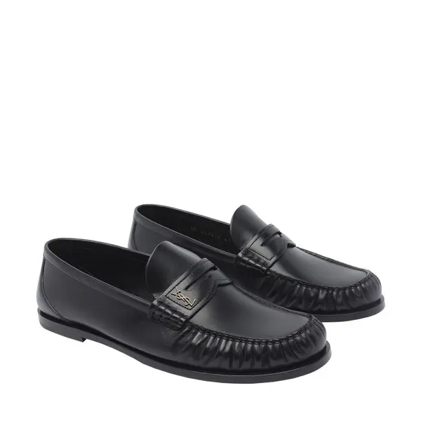 Saint Laurent Leather Loafers - Black