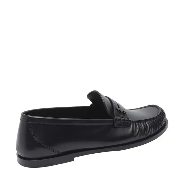 Saint Laurent Leather Loafers - Black