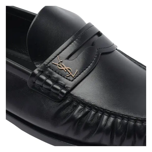 Saint Laurent Leather Loafers - Black