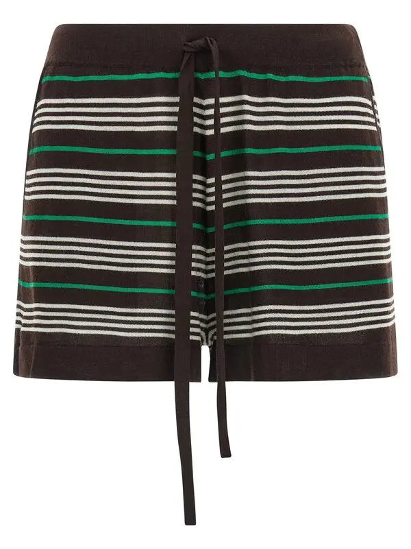 P.a.r.o.s.h Striped Wool, Silk, And Cashmere Blend Shorts