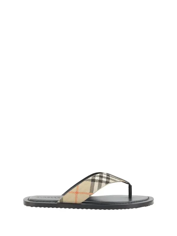 Burberry Pavilion Check Thong Sandals - Multicolor