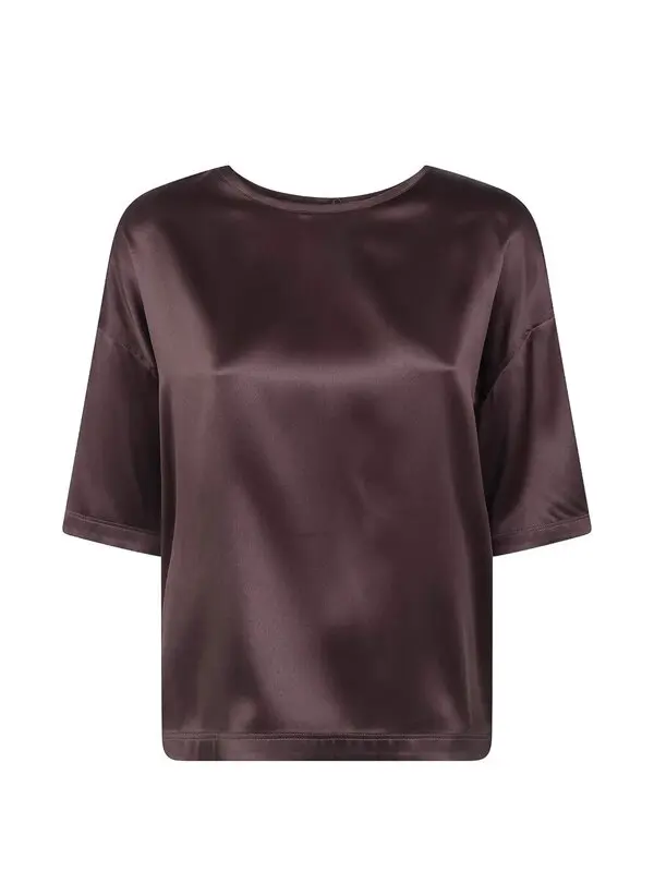 Brunello Cucinelli Short Sleeve Silk Blouse