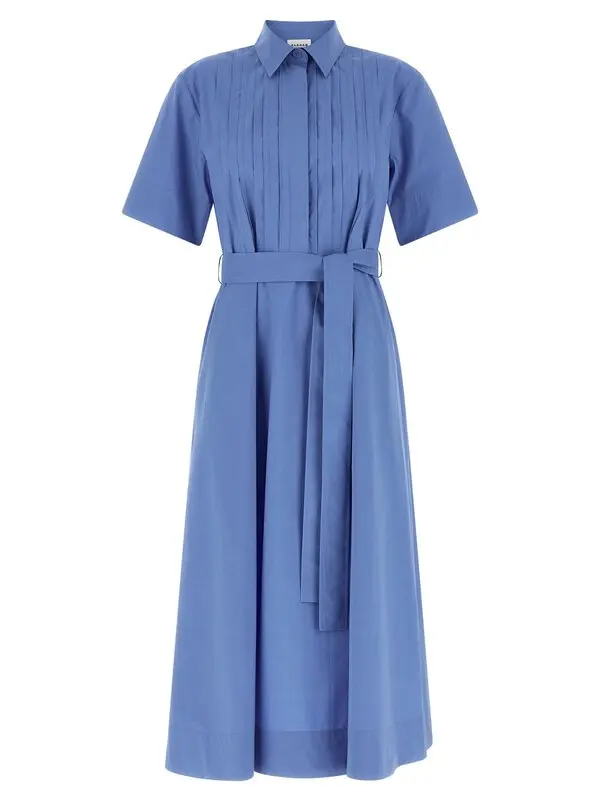 P.a.r.o.s.h Cotton Poplin Midi Dress - Blue