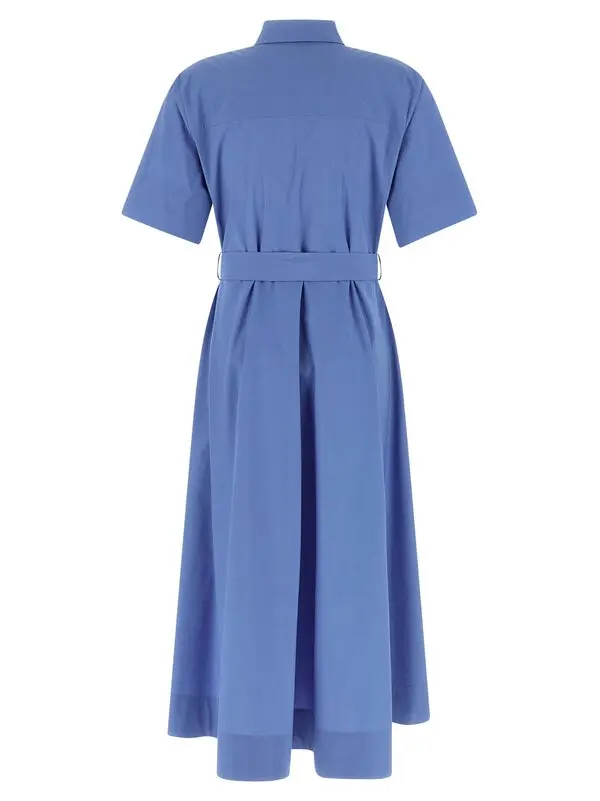 P.a.r.o.s.h Cotton Poplin Midi Dress - Blue