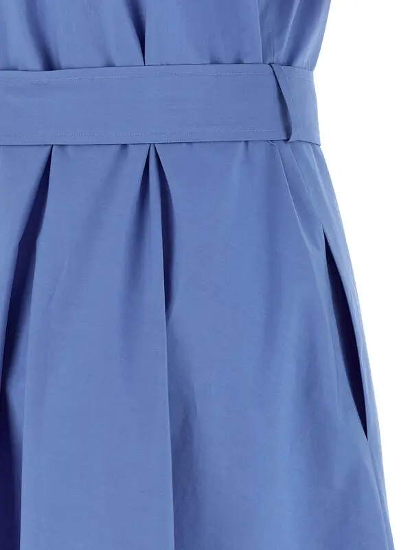 P.a.r.o.s.h Cotton Poplin Midi Dress - Blue