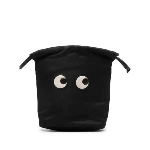 ANYA HINDMARCH Recycled Nylon Eyes Patch Drawstring Makeup Bag - Black