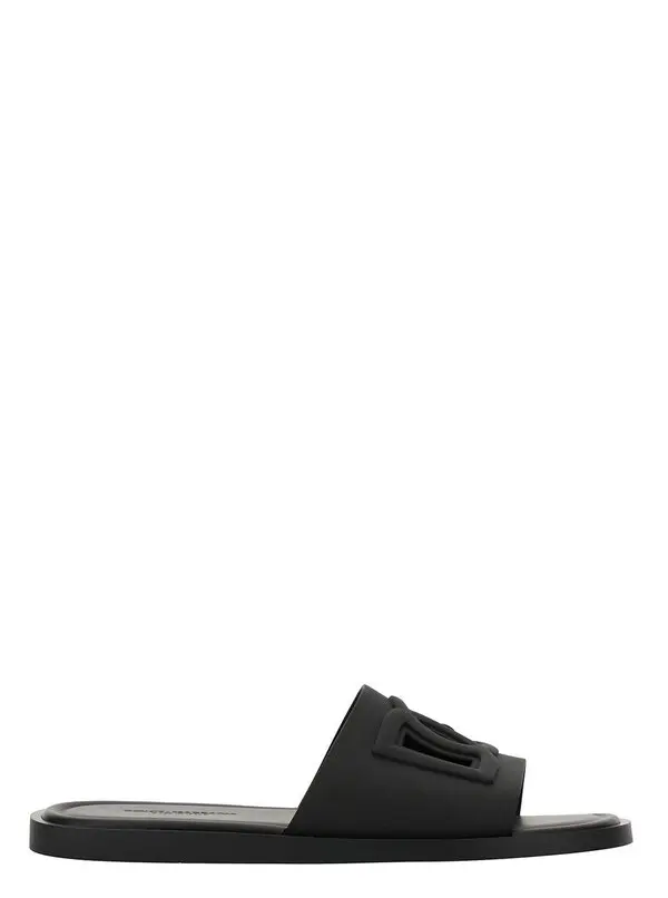 Dolce & Gabbana Rubber Slip-on Sandals With Logo Detail