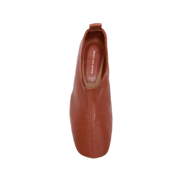 Dries Van Noten Square Toe Leather Loafers