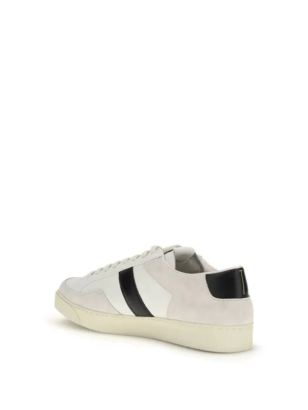 TOM FORD Leather Paneled Lace-up Sneakers - White