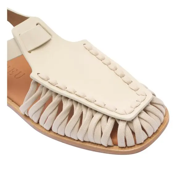 Hereu Alaro Woven Leather Sandals - White