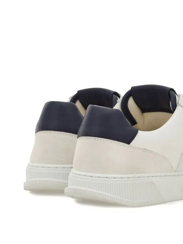 FERRAGAMO Alaska Leather And Suede Gancini Detail Sneakers - White