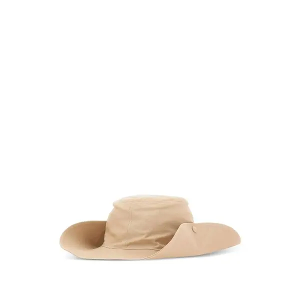Attico Beige Embroidered Logo Wide Brim Hat
