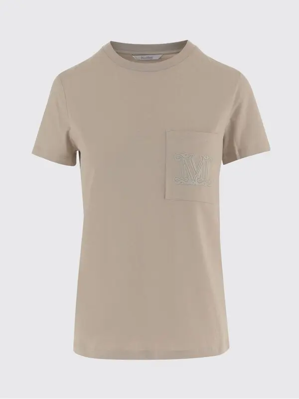 Max Mara Cotton T-shirt With Pocket Detail