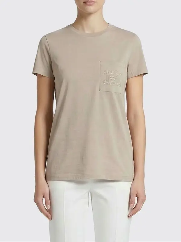 Max Mara Cotton T-shirt With Pocket Detail