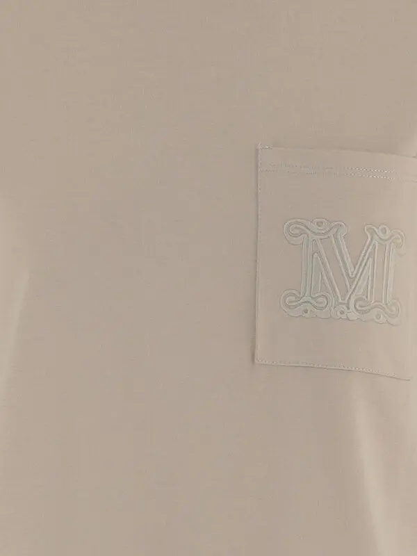 Max Mara Cotton T-shirt With Pocket Detail