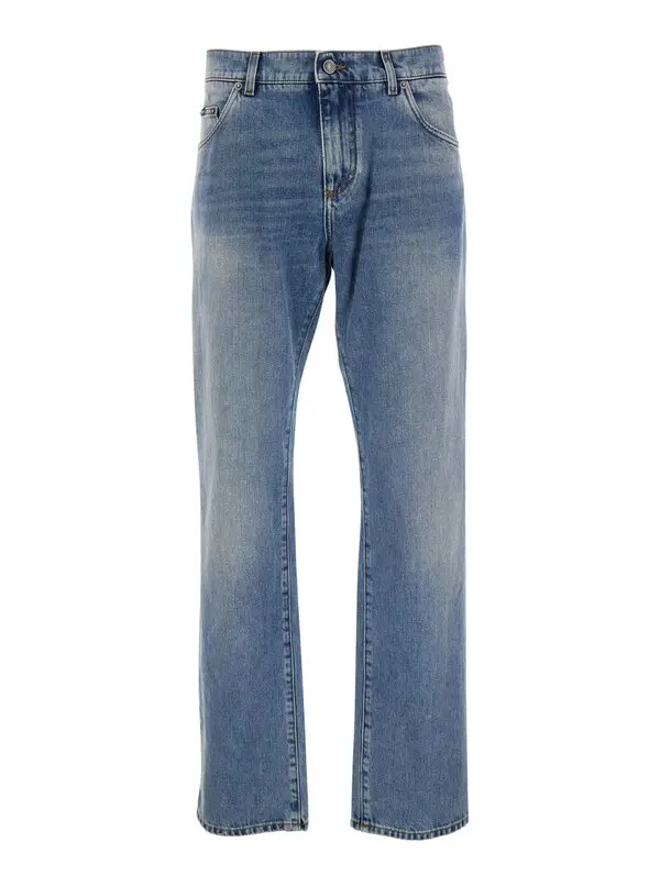Dolce & Gabbana Five-pocket Denim Jeans With Logo Patch