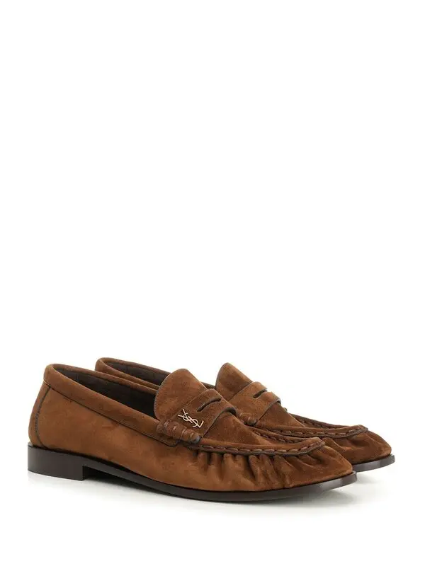 Saint Laurent Le Loafer Suede Moccasin - Brown