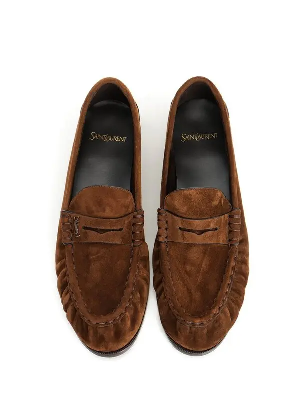 Saint Laurent Le Loafer Suede Moccasin - Brown
