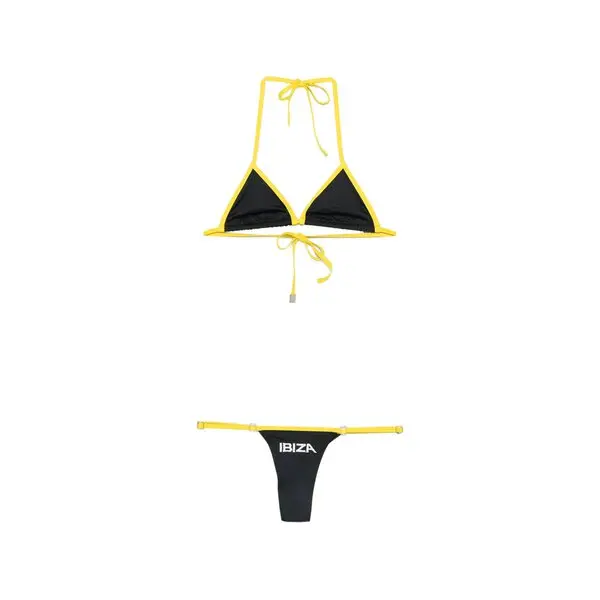 Attico Logo Print Triangle Bikini - Black