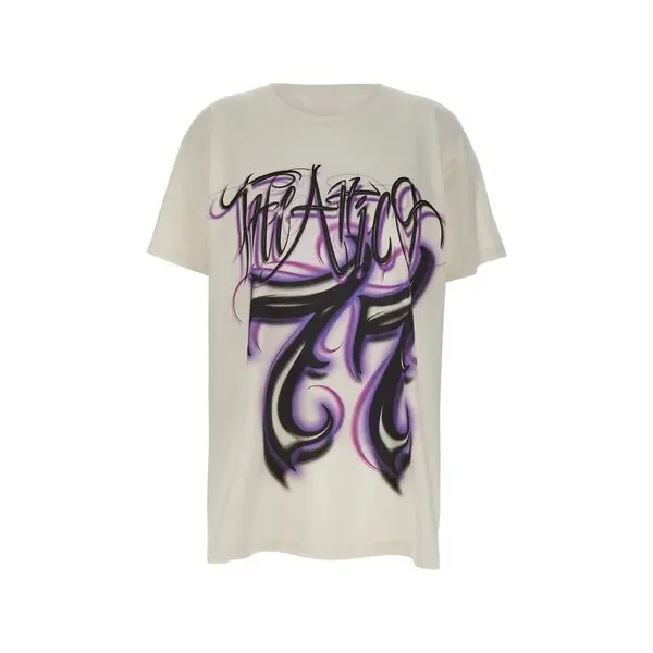 Attico Crewneck Short Sleeve T-shirt - Cream