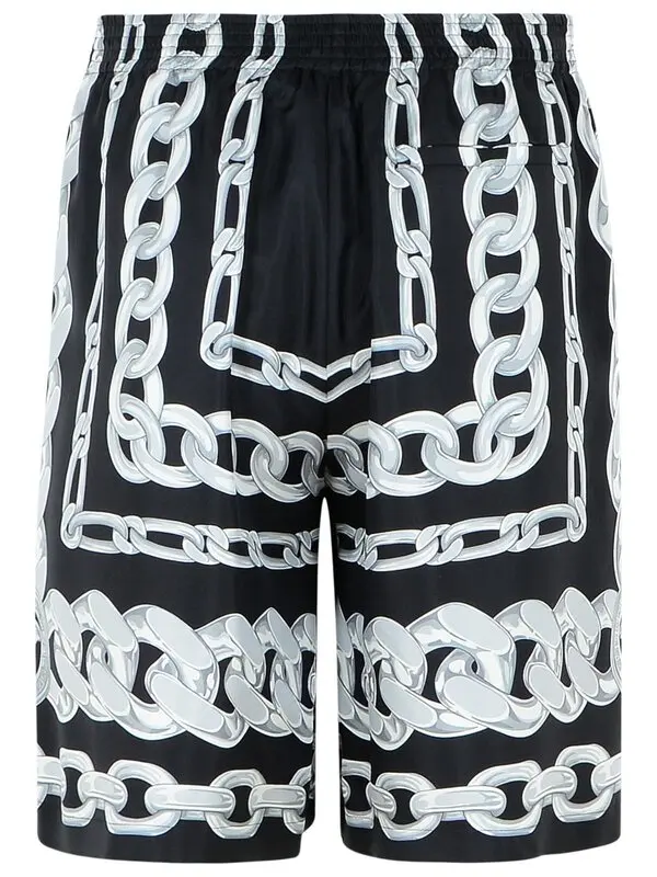 Versace Medusa Chains' Silk Bermuda Shorts