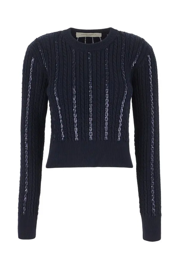 GOLDEN GOOSE Ribbed Knitwear With Sequined Details - Multicolor