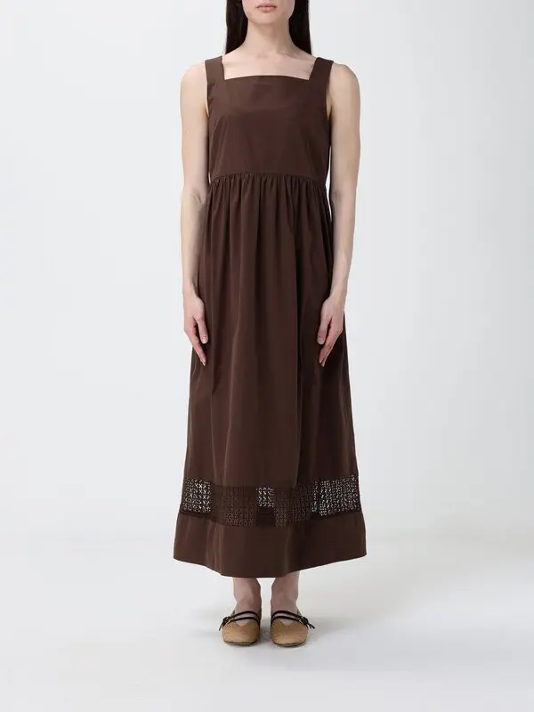 Max Mara Sleeveless Belted Dress - Brown