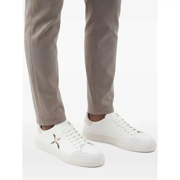 Axel Arigato Beige Calf Leather Embroidered Bee Bird Sneakers