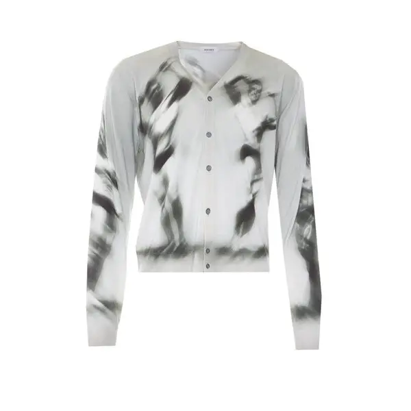Versace Graphic Print Silk Cardigan