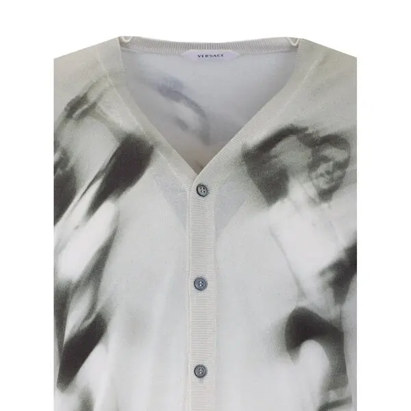 Versace Graphic Print Silk Cardigan