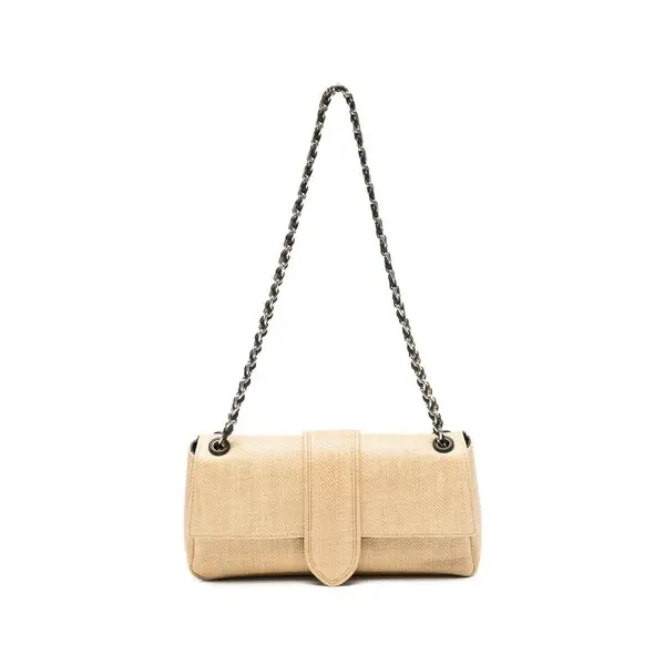 Jacquemus Neutrals Raffia Shoulder Bag - Cream