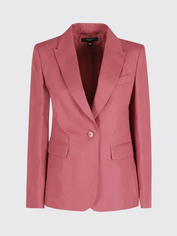 Max Mara Cotton Linen Blazer - Red