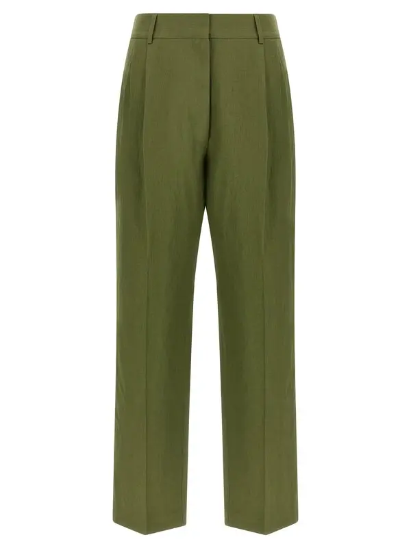 BLAZÉ MILANO Mid-day Sun Fox" Linen Trousers - Green