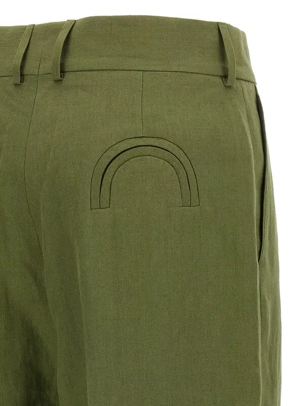 BLAZÉ MILANO Mid-day Sun Fox" Linen Trousers - Green