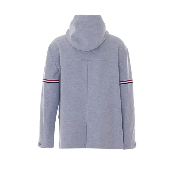 Thom Browne Oversize Zip-up Parka With Striped Logo Detail